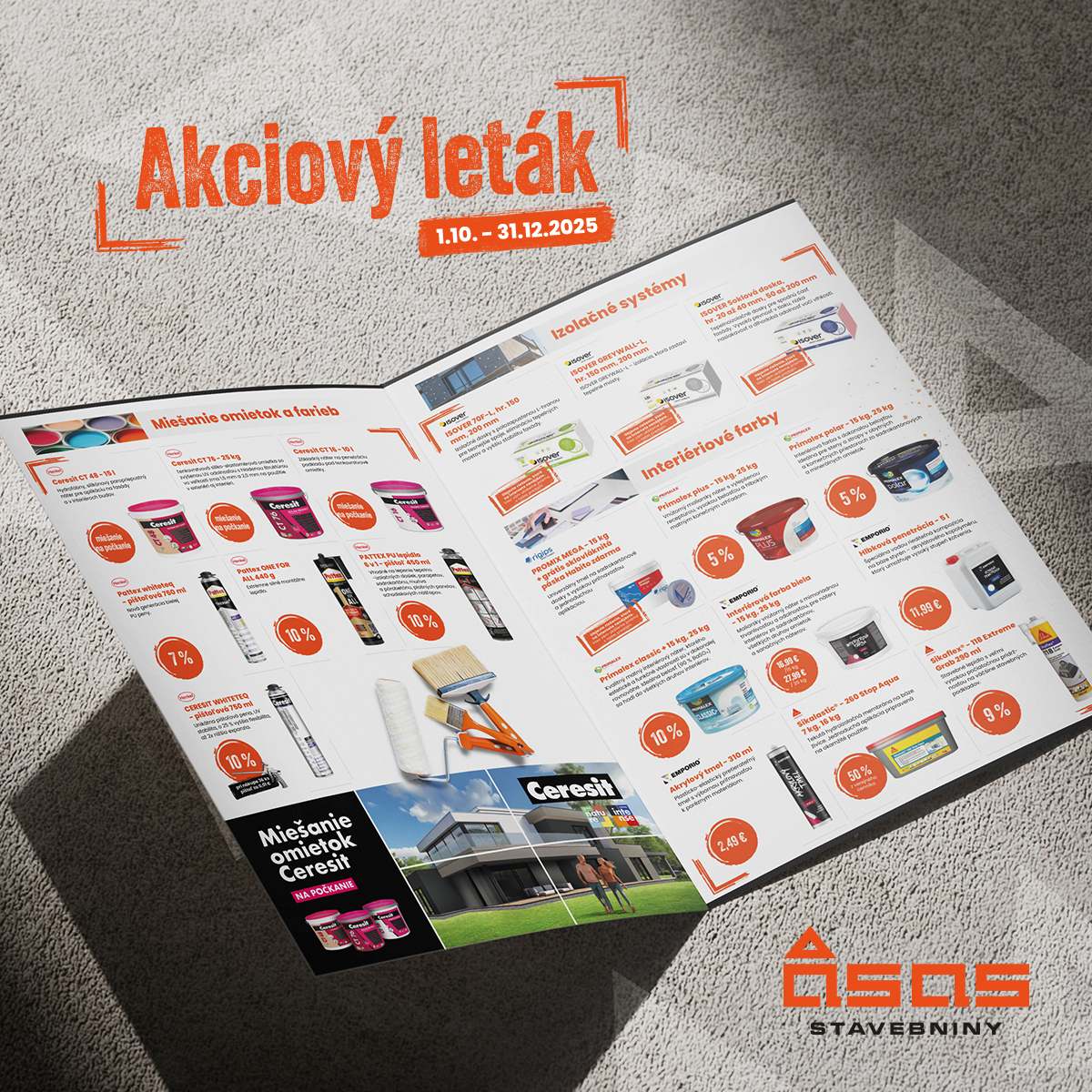 Nový akciový leták s platnosťou od 1.10.-31.12.2025 | ASAS SADRO stavebniny